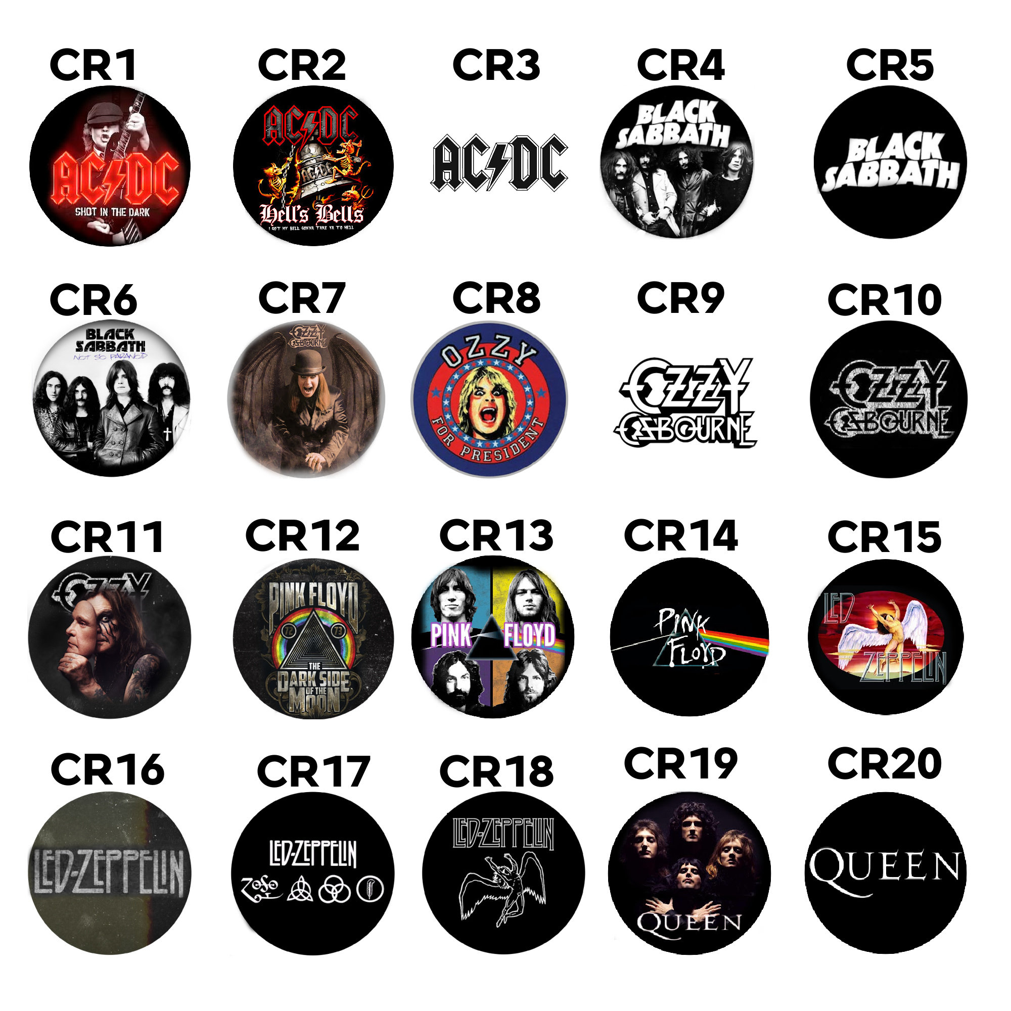 70s-80s Classic Rock 1.5 Pinback Buttons Collection 1 - Etsy