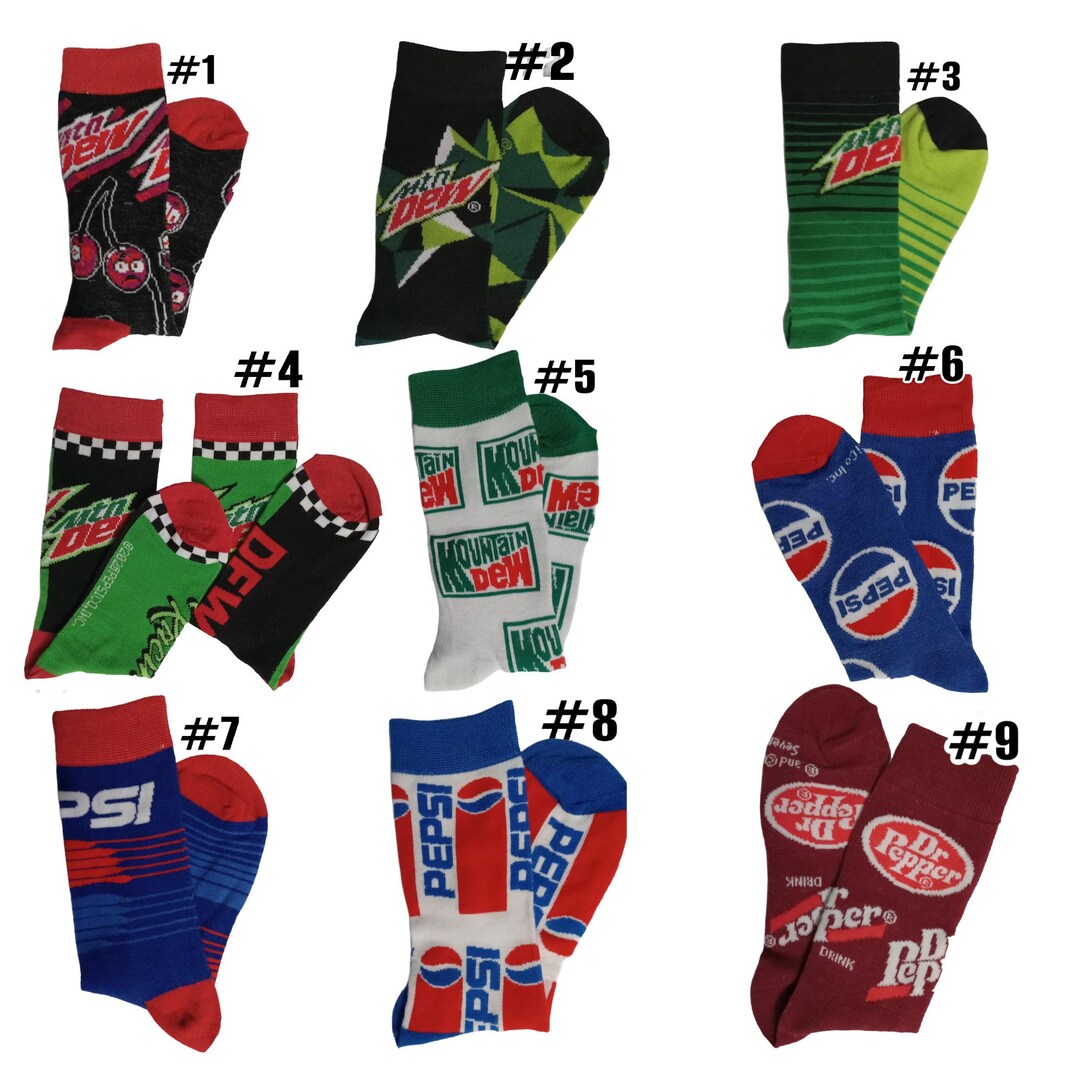 Soda Pop Themed Silly Crew Socks - Etsy