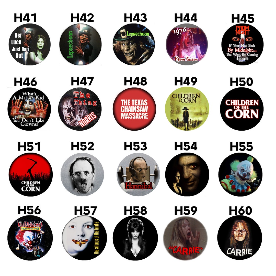 Horror Movie 1.5 Pinback Buttons Collection 2 - Etsy