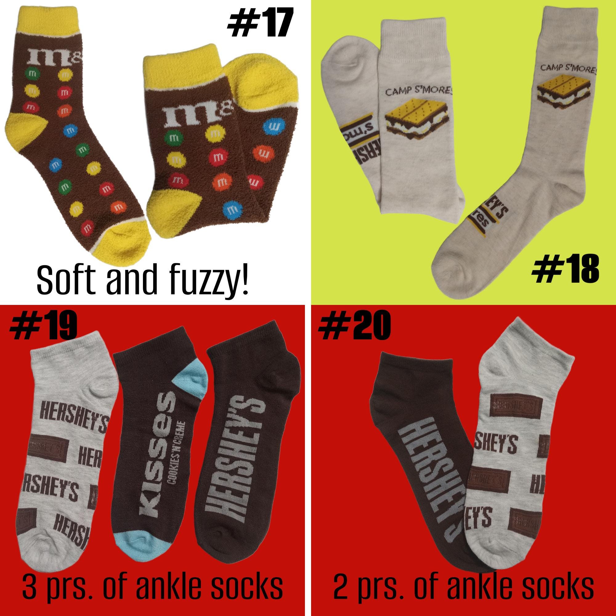 Chocolate Theme Socks 24 Different Styles to Pick From - Etsy