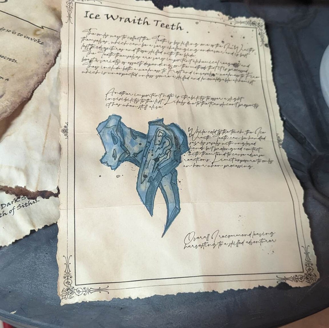 Skyrim Inspired Ice Wraith Teeth Ingredient Reagent - Alchemy - Etsy