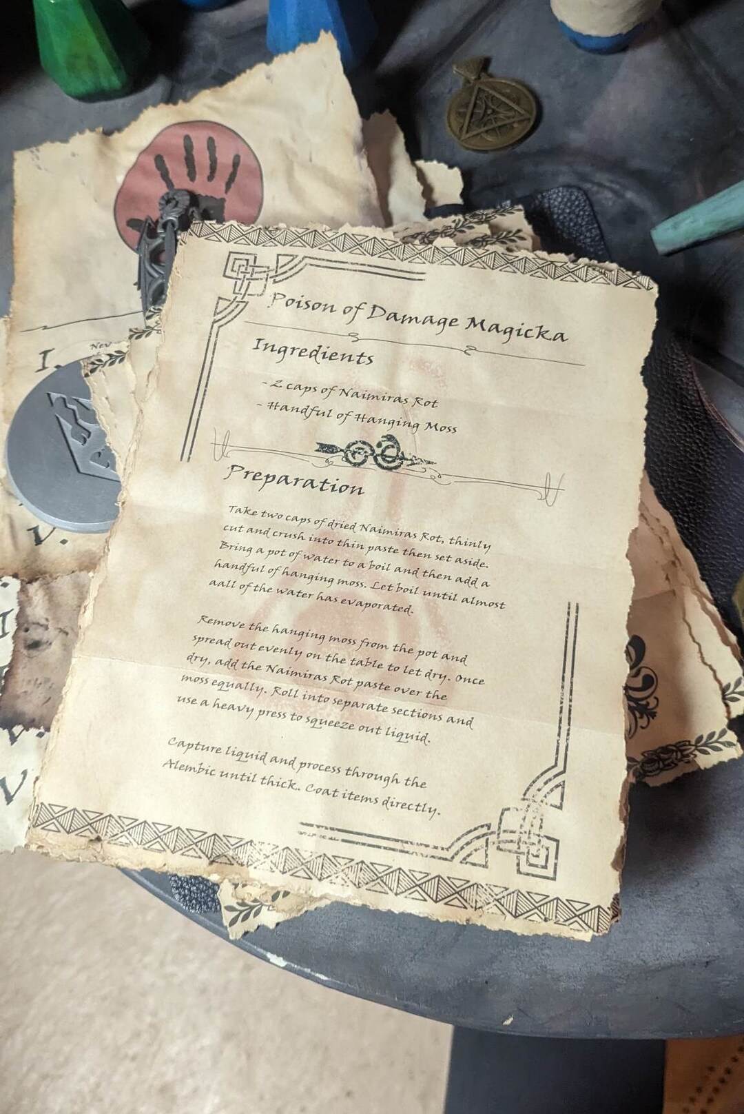 Skyrim Inspired Damage Magicka Poison Recipe - Alchemy - Etsy