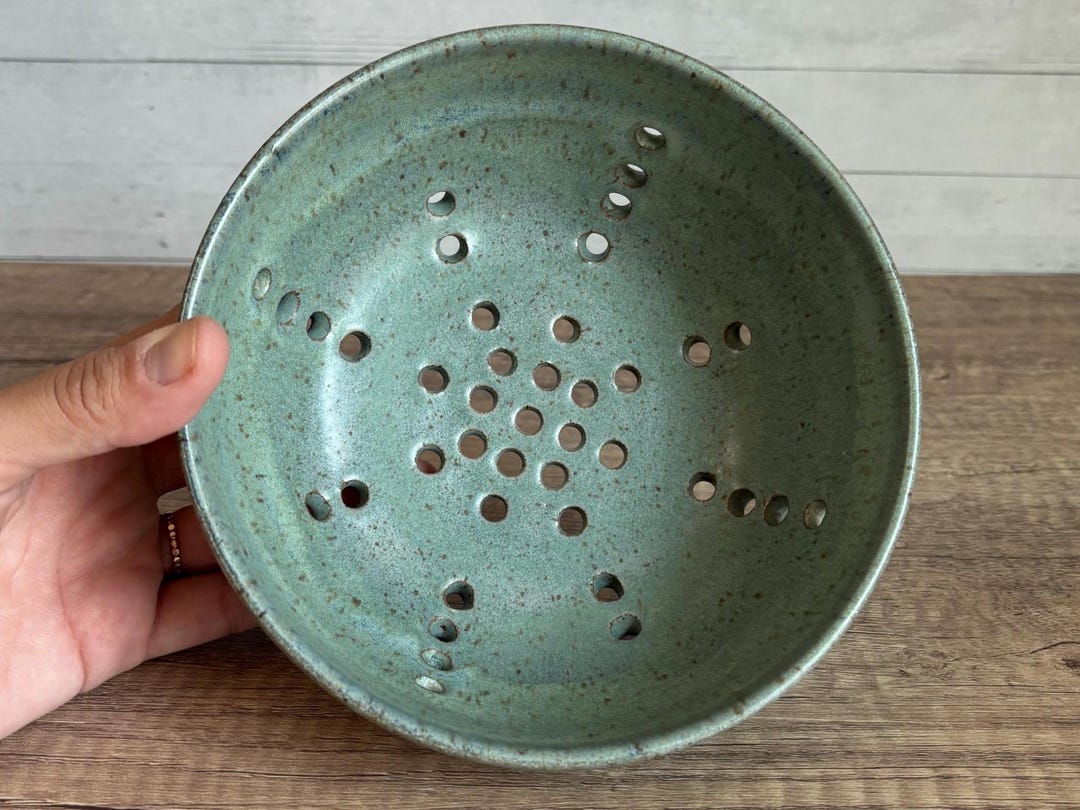 Berry Bowl, Ceramic Colander, Fruit Bowl, Strainer, Handmade Ceramic ...