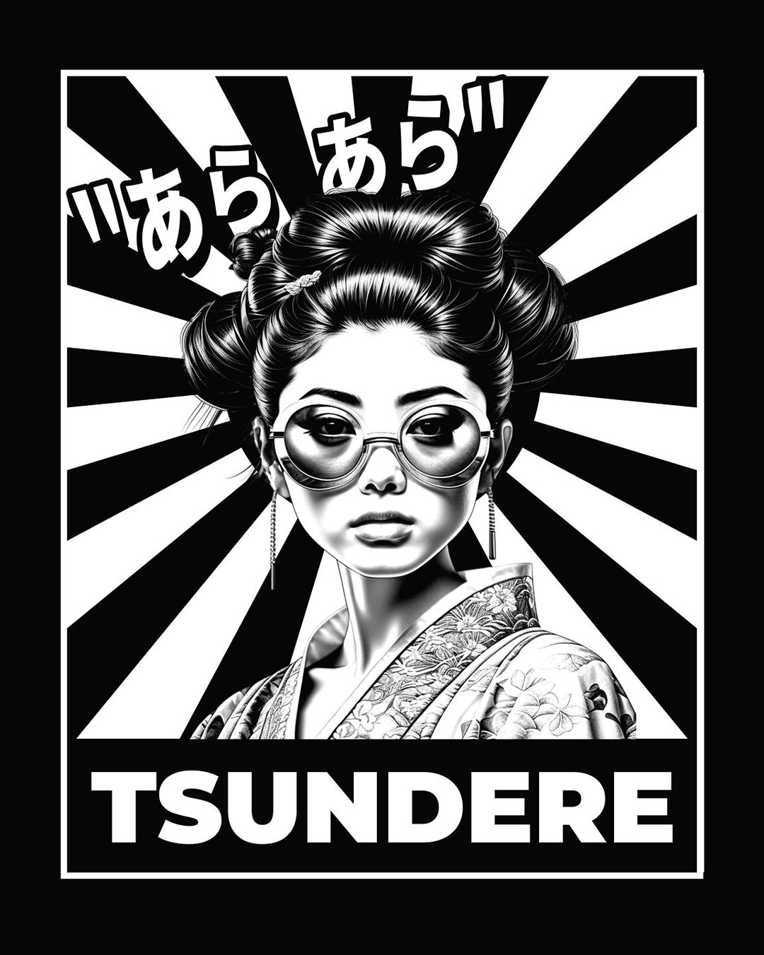 Tsundere Girl T-shirt Design Template - Etsy