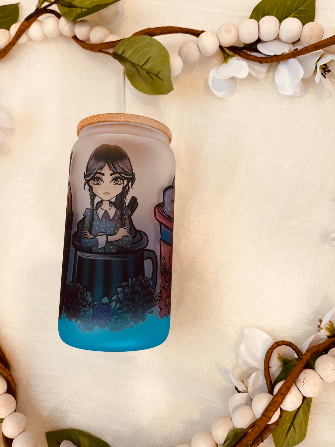 Wednesday Glass Can - Etsy