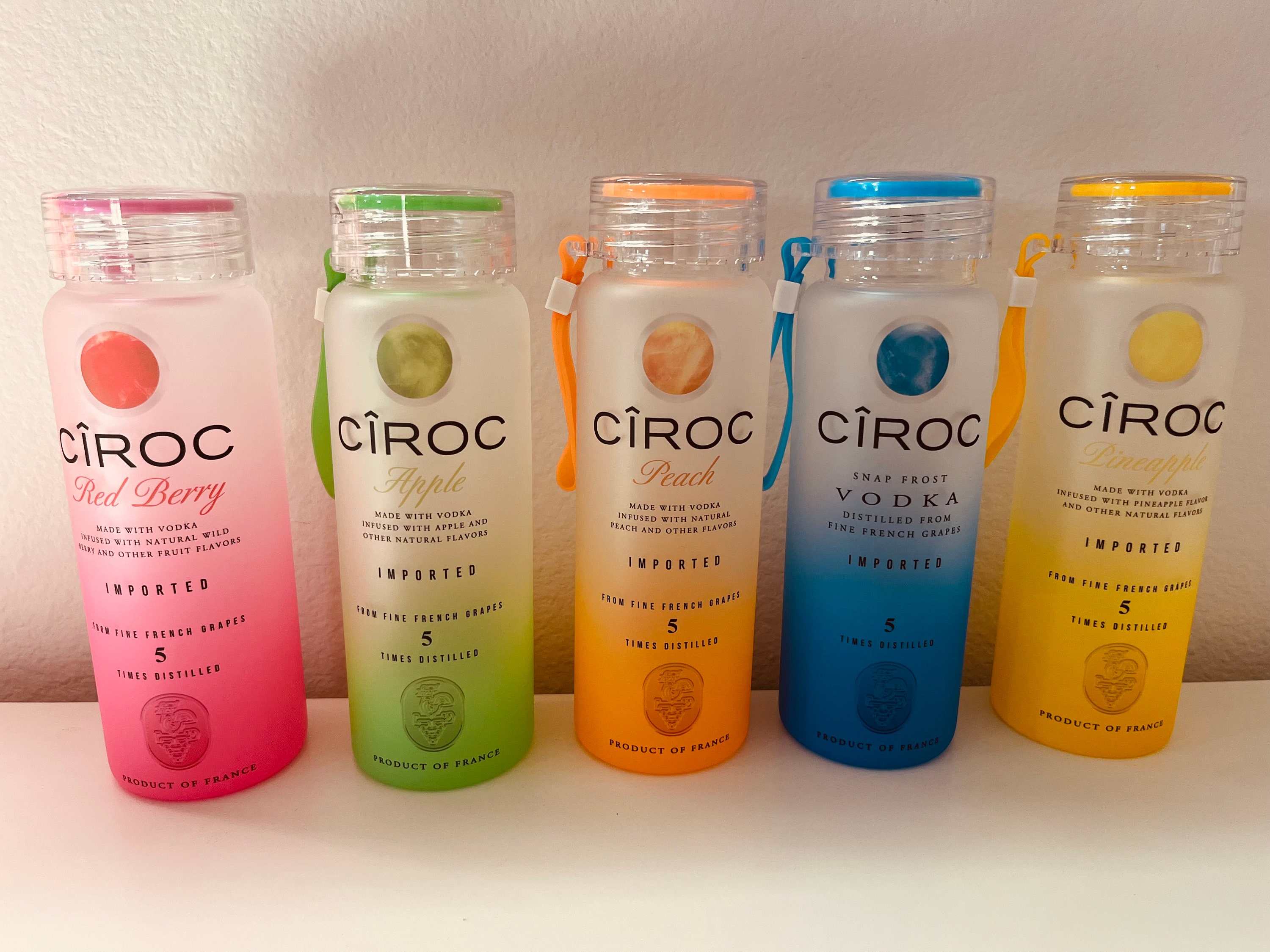 16oz Ciroc Inspired Color Glass Bottles - Etsy