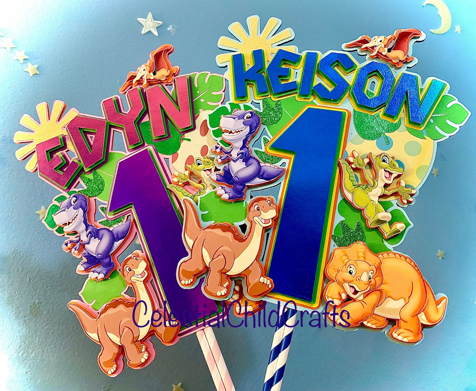 Dinosaur Land Before Time Cake Topper Cute Custom Cake Topper - Etsy UK