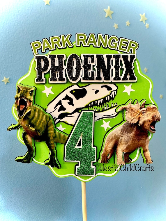 T-rex Ranch Inspired Dinosaur Birthday Cake Topper Park Ranger - Etsy