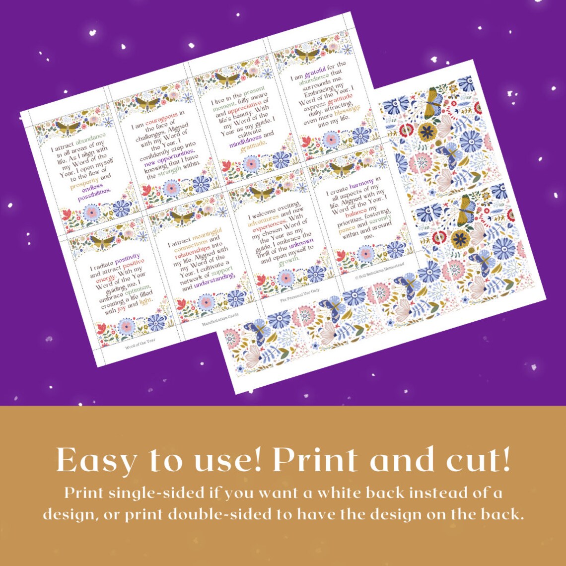 Word of the Year Affirmation Cards for Motivation, Abundance, and ...