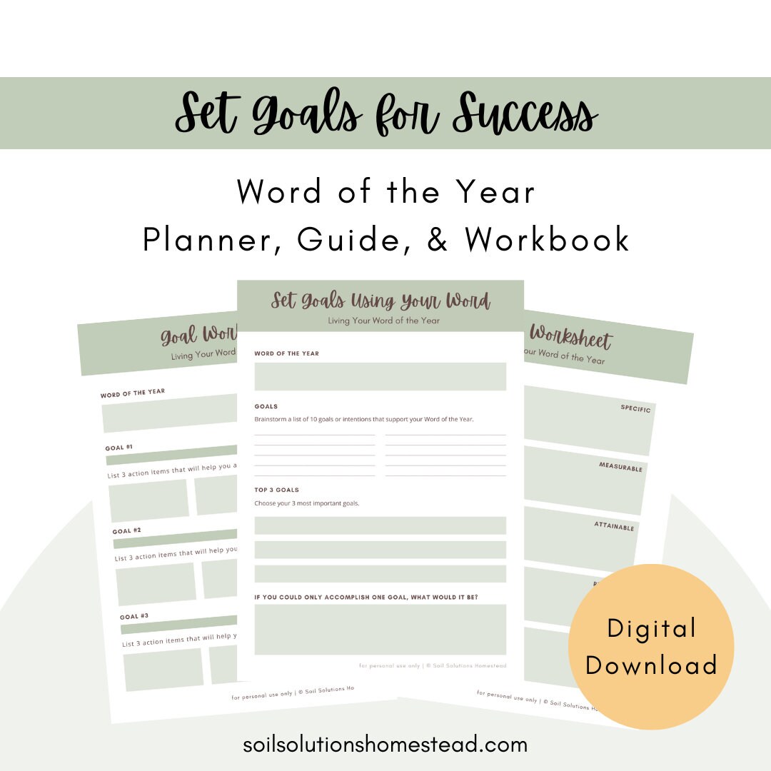 Word of the Year Workbook & Goal Planner for Positive Life Changes and ...