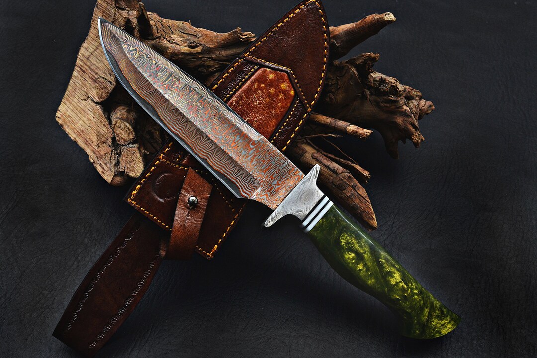 Handmade Dmascus Coper Hunting Knife/steakcknife/bovie - Etsy