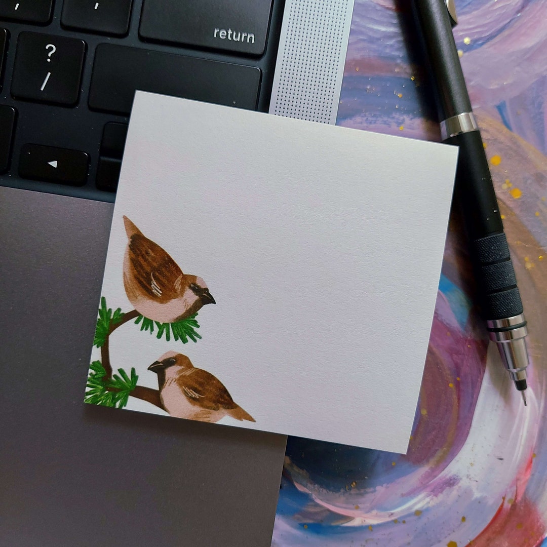 Sparrow Post-it Notes Sticky Note Pad - Etsy