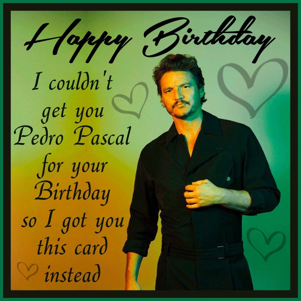 Pedro Pascal Birthday Card - Etsy