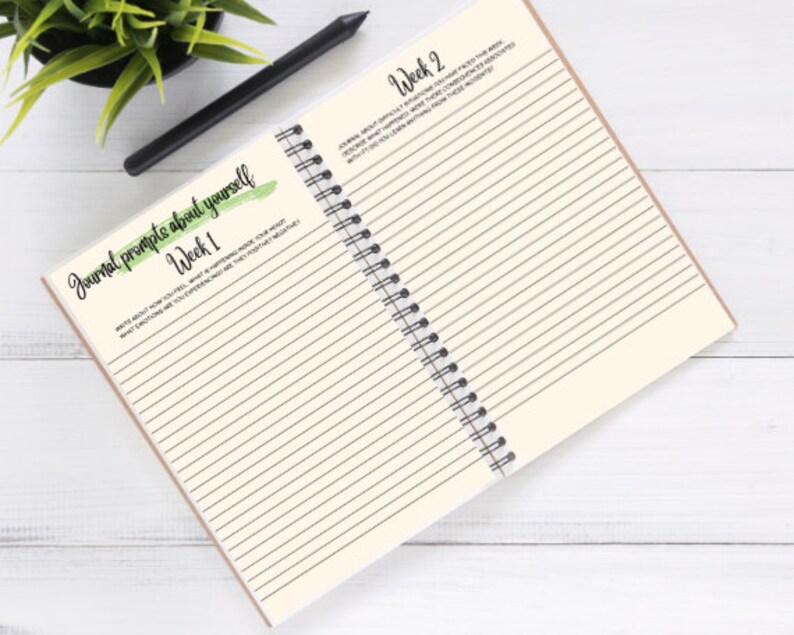 52-week Journal With Weekly Prompts for a Growth Mindset and Self-care ...