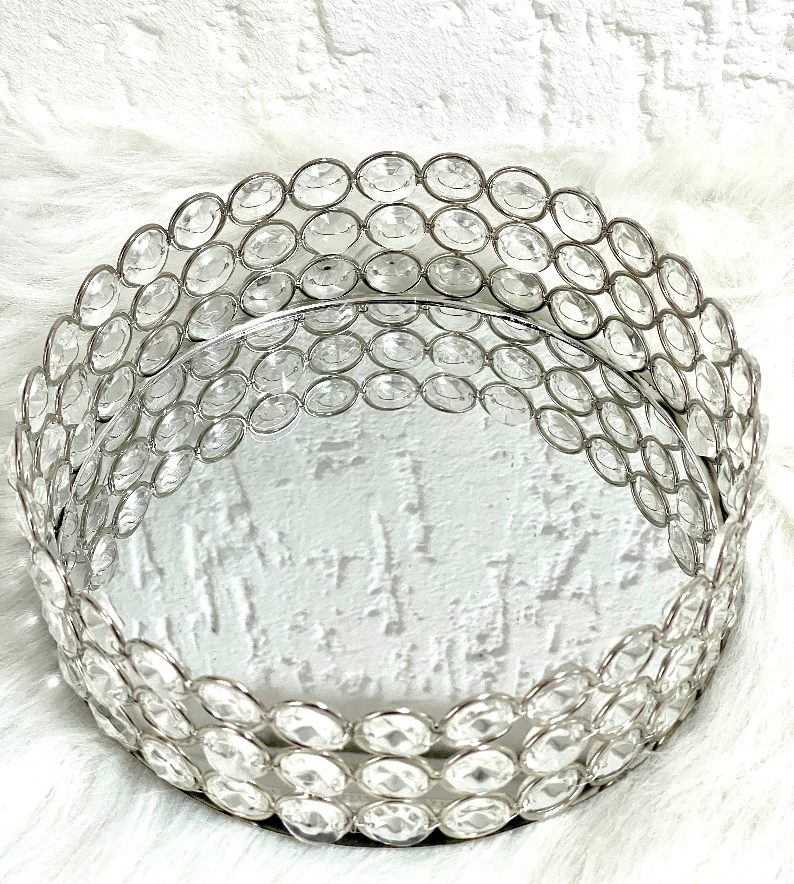 Mex Dekotablett Spiegel Tablett mit Strass für Kerzen und mehr | Etsy