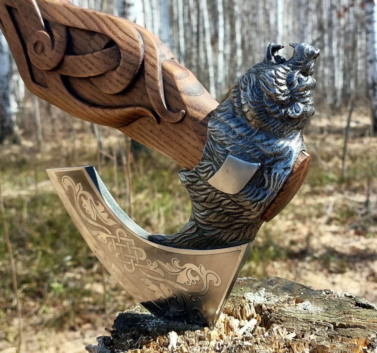 Ax Bear Grizzly Gift for Men, the Best Choice, Stylish Author's Work Ax, Collection Viking Ax ...