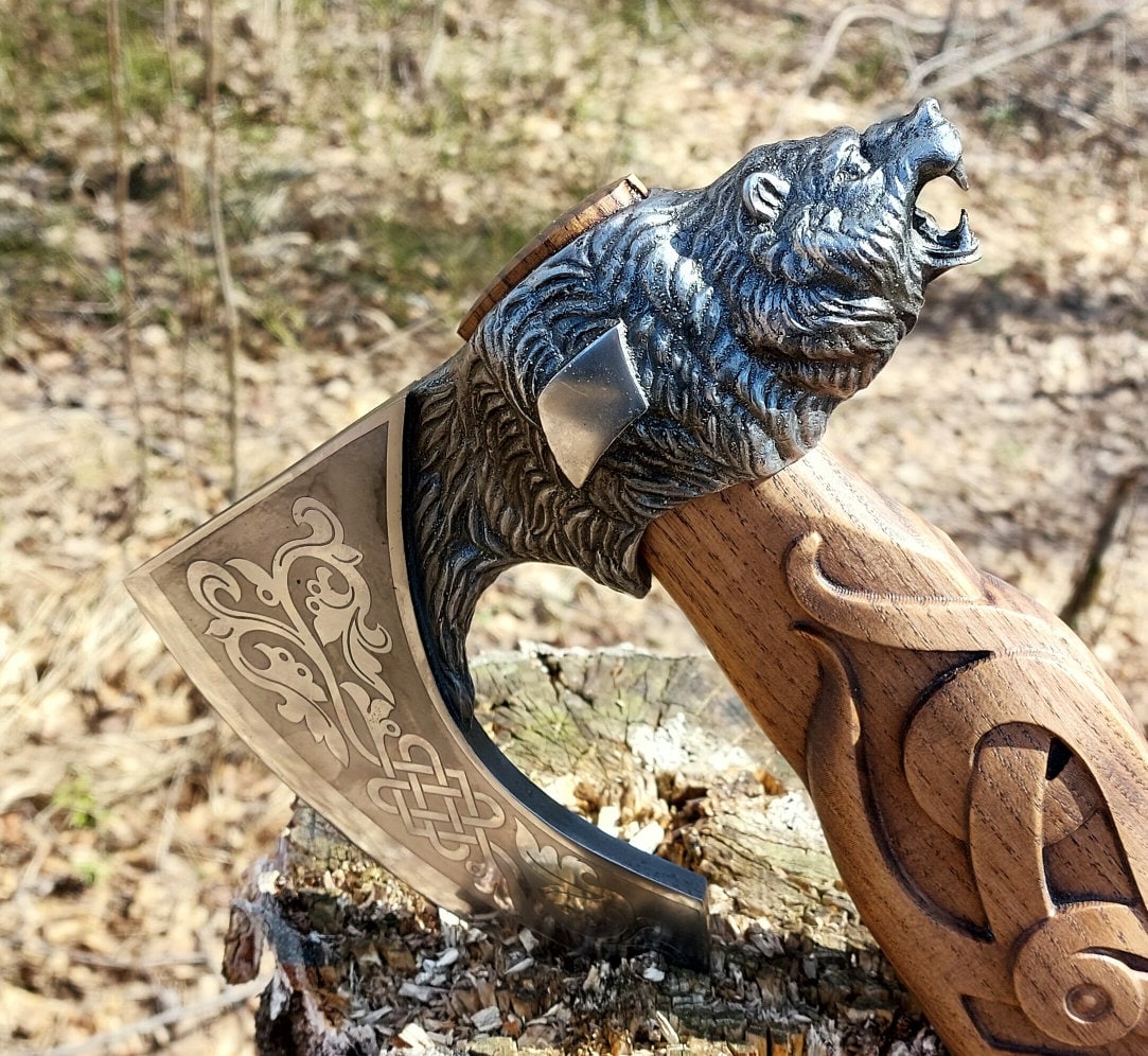 Ax Bear Grizzly Gift for Men, the Best Choice, Stylish Author's Work Ax ...