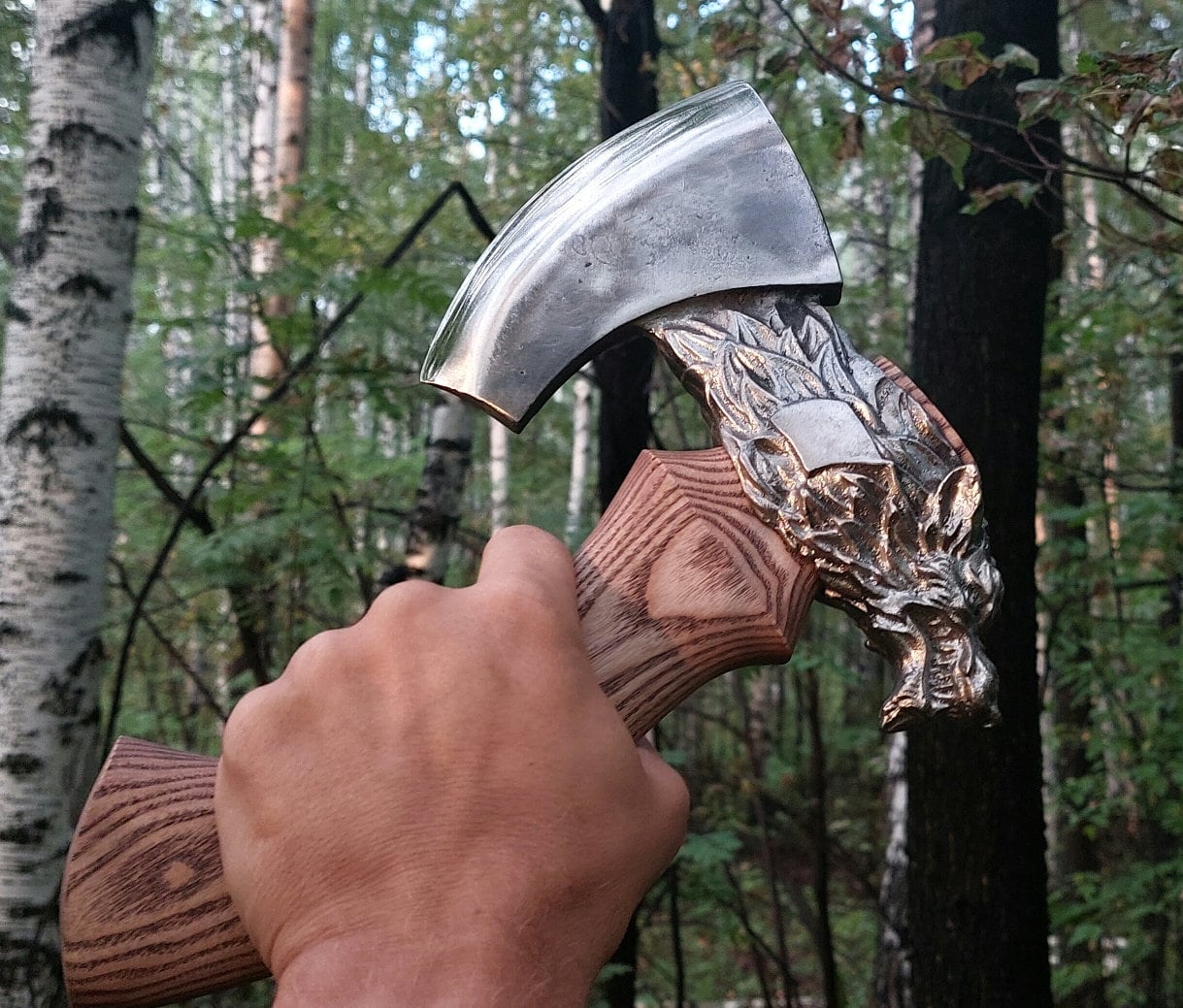 Gift for a Man Ax Wolf Fenrir Fist Great Gift for Survival in the Wild ...