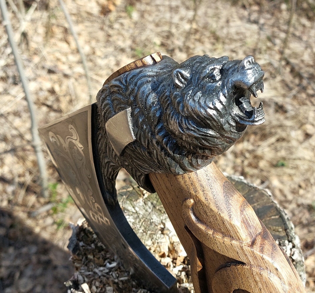 Ax Bear Grizzly Gift for Men, the Best Choice, Stylish Author's Work Ax, Collection Viking Ax ...