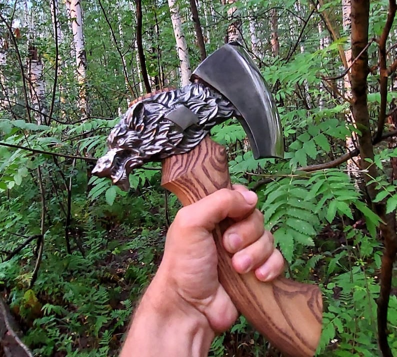 Gift for a Man Ax Wolf Fenrir Fist Great Gift for Survival in the Wild ...