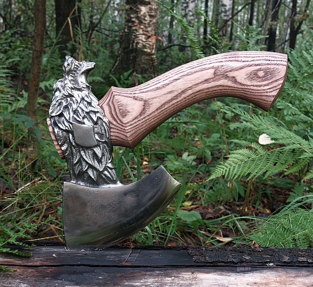Gift for a Man Ax Wolf Fenrir Fist Great Gift for Survival in the Wild ...
