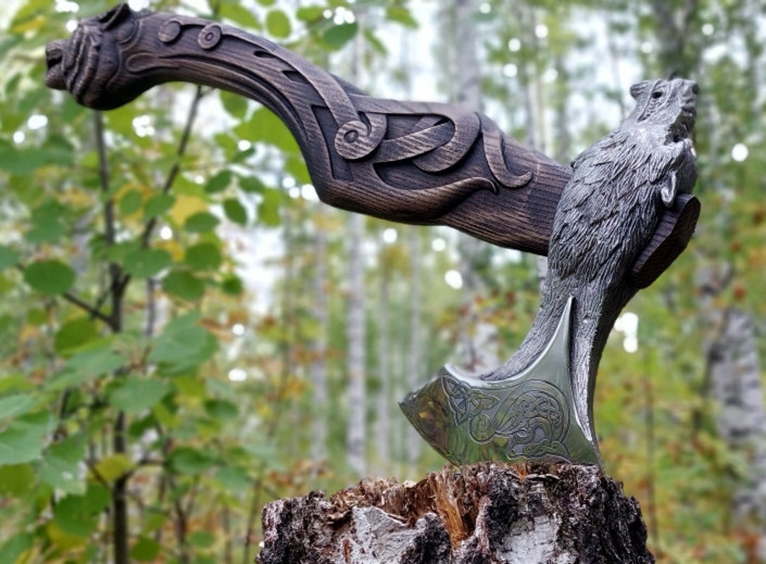 Wolf Ax Gift for Men, Best Choice, Stylish Handmade Ax, Collectible ...