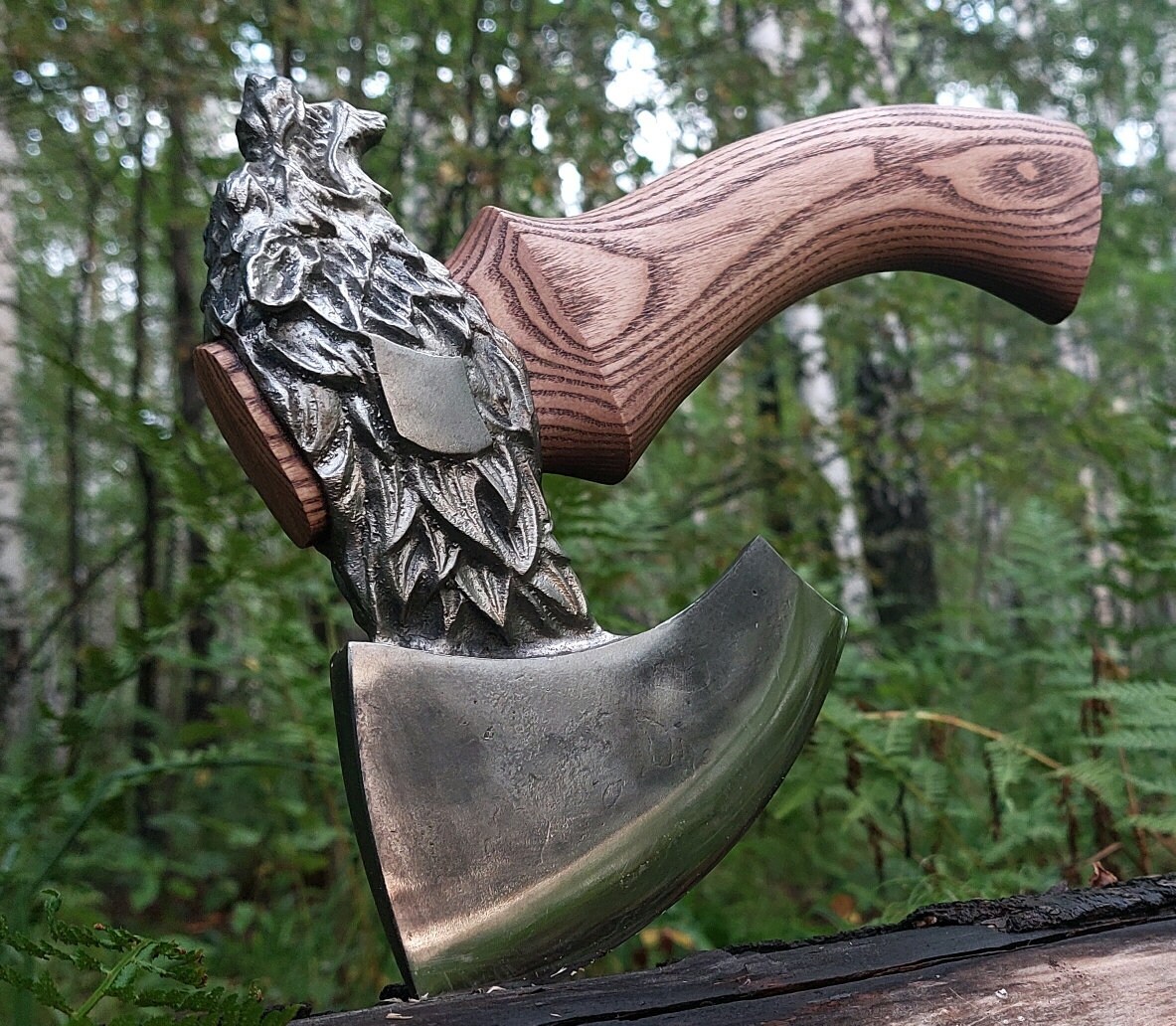 Gift for a Man Ax Wolf Fenrir Fist Great Gift for Survival in the Wild ...