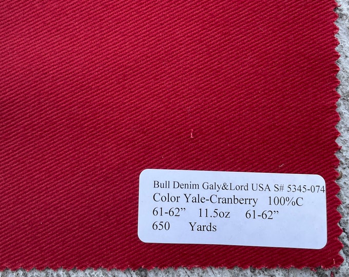 Red Bull Denim USA Made American Denim Fabric by the Yard 100% Cotton ...