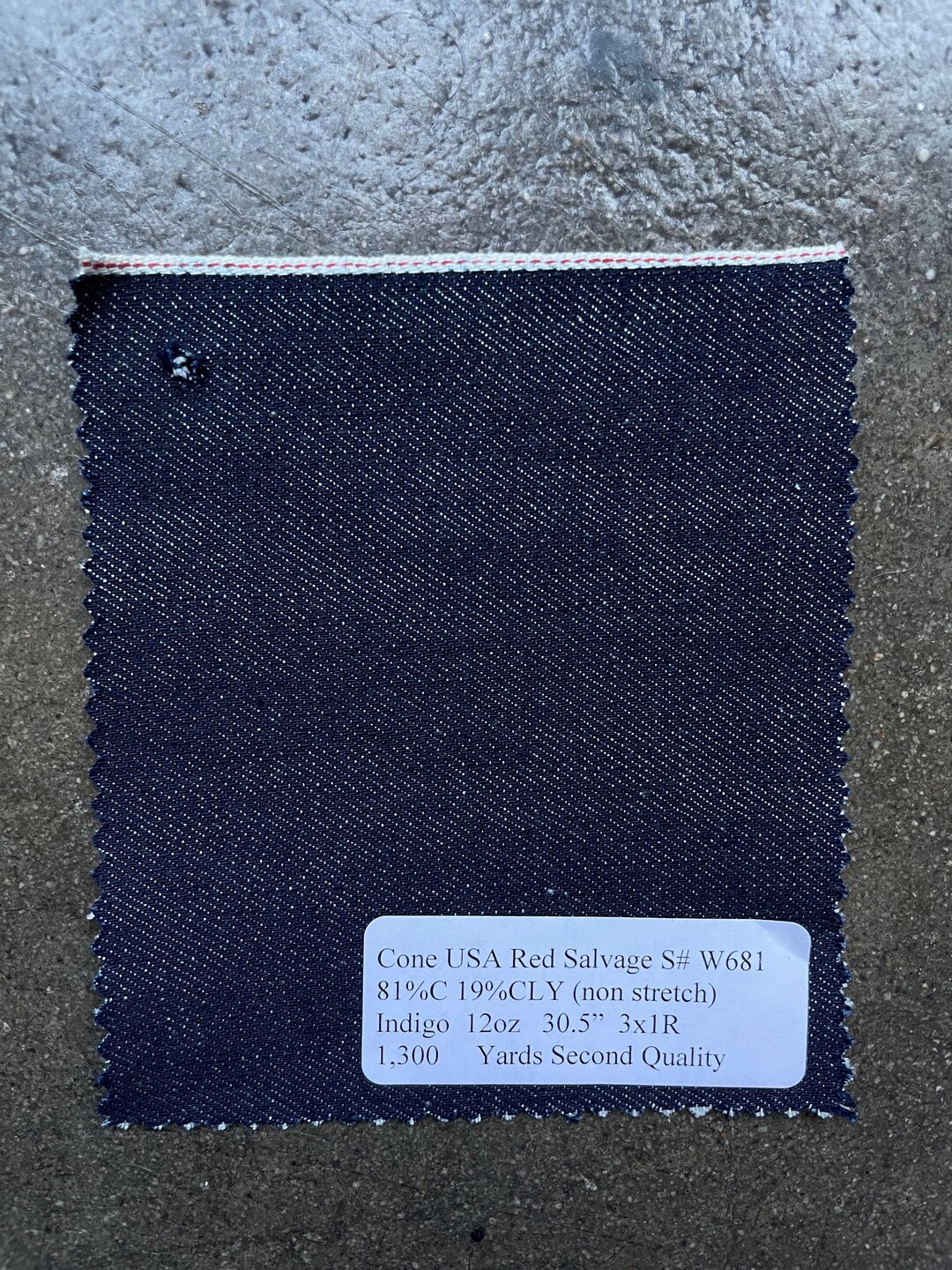 Indigo Cone USA Red Salvage Denim 12 Oz Heavyweight Raw Denim Fabric by ...