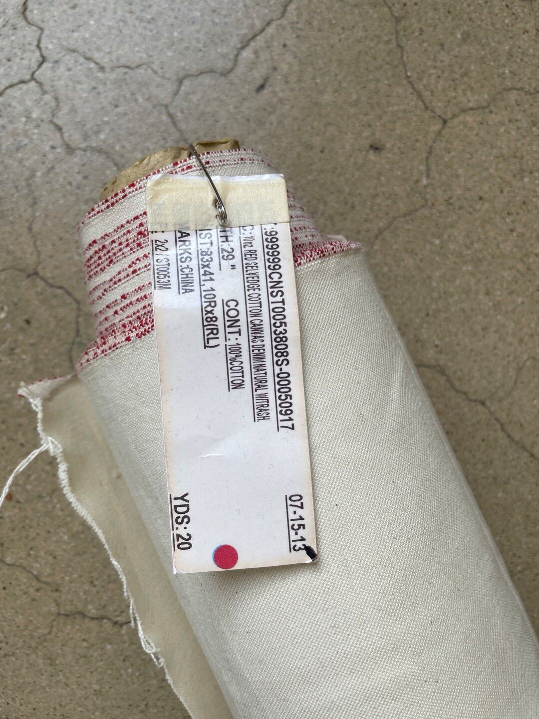 Red Selvedge Natural Canvas Fabric 100% Cotton 29 10 Oz - Etsy