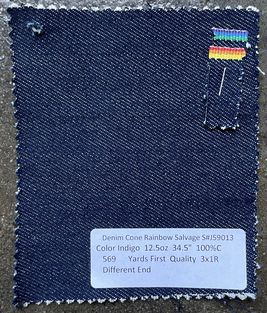 Denim Cone Rainbow Selvedge Indigo Salvage Denim Fabric by the - Etsy