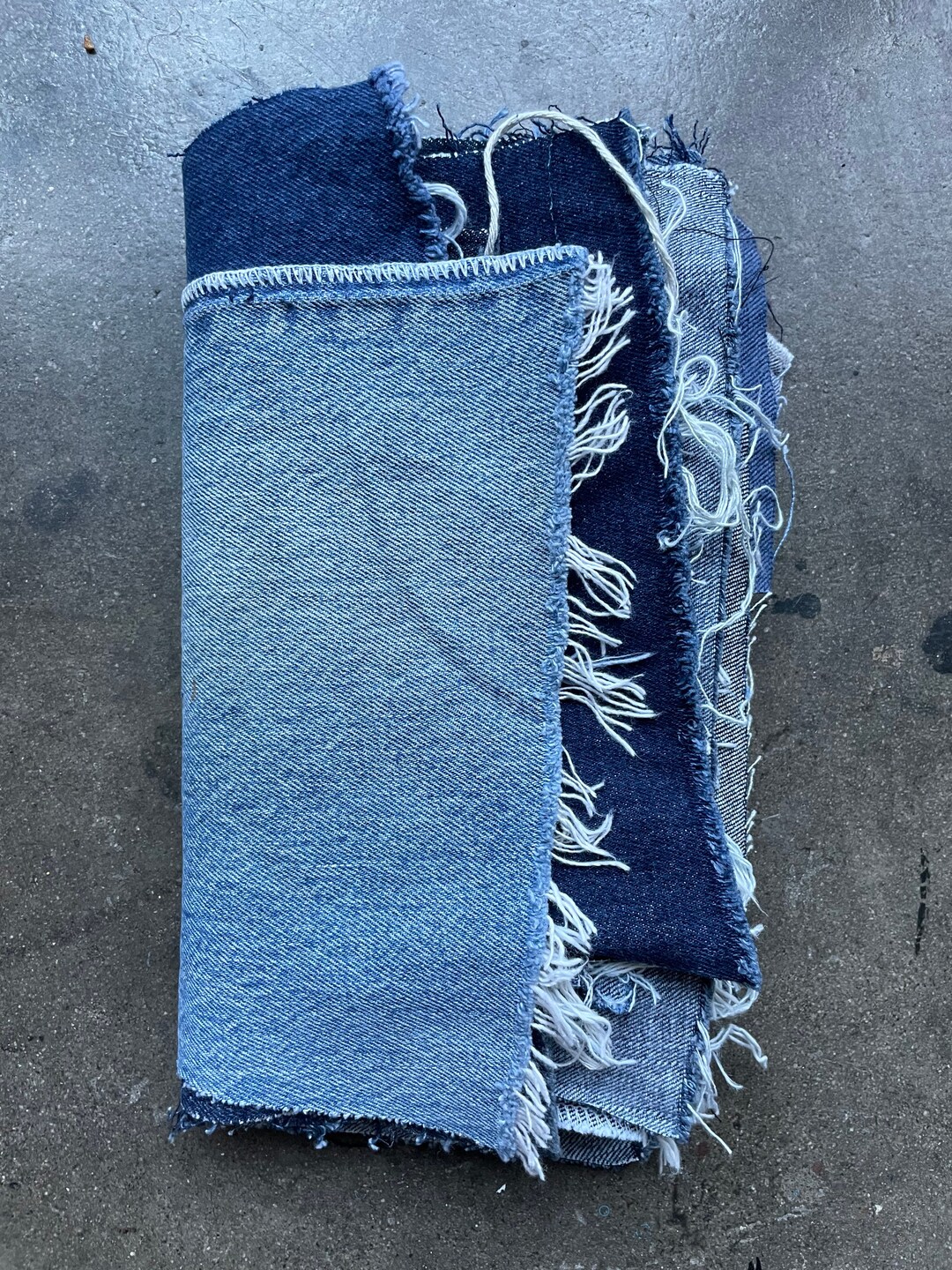 Blue Denim Scrap Fabric Bundle Vintage Denim Scrap Bundle 90s-00s 2 Lb ...