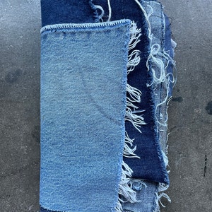 Blue Denim Scrap Fabric Bundle Vintage Denim Scrap Bundle 90s-00s 2 Lb ...