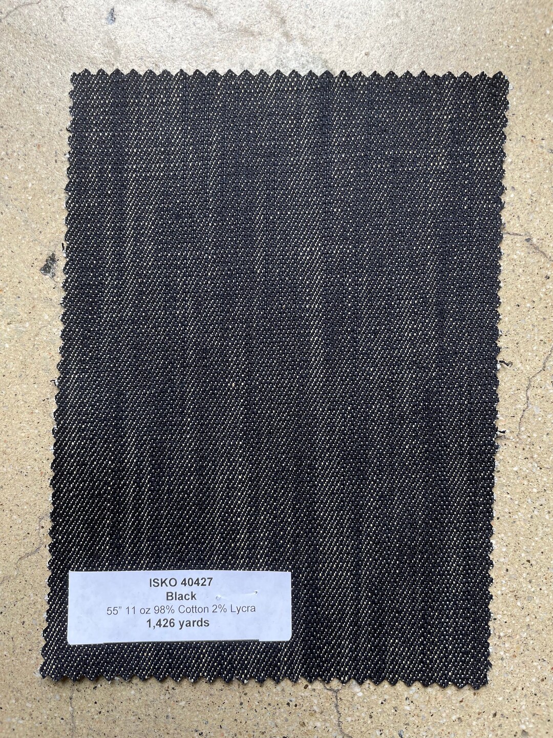3 Yards Black Denim White Weft ISKO 55" 11 Oz 98% Cotton 2 Lycra - Etsy