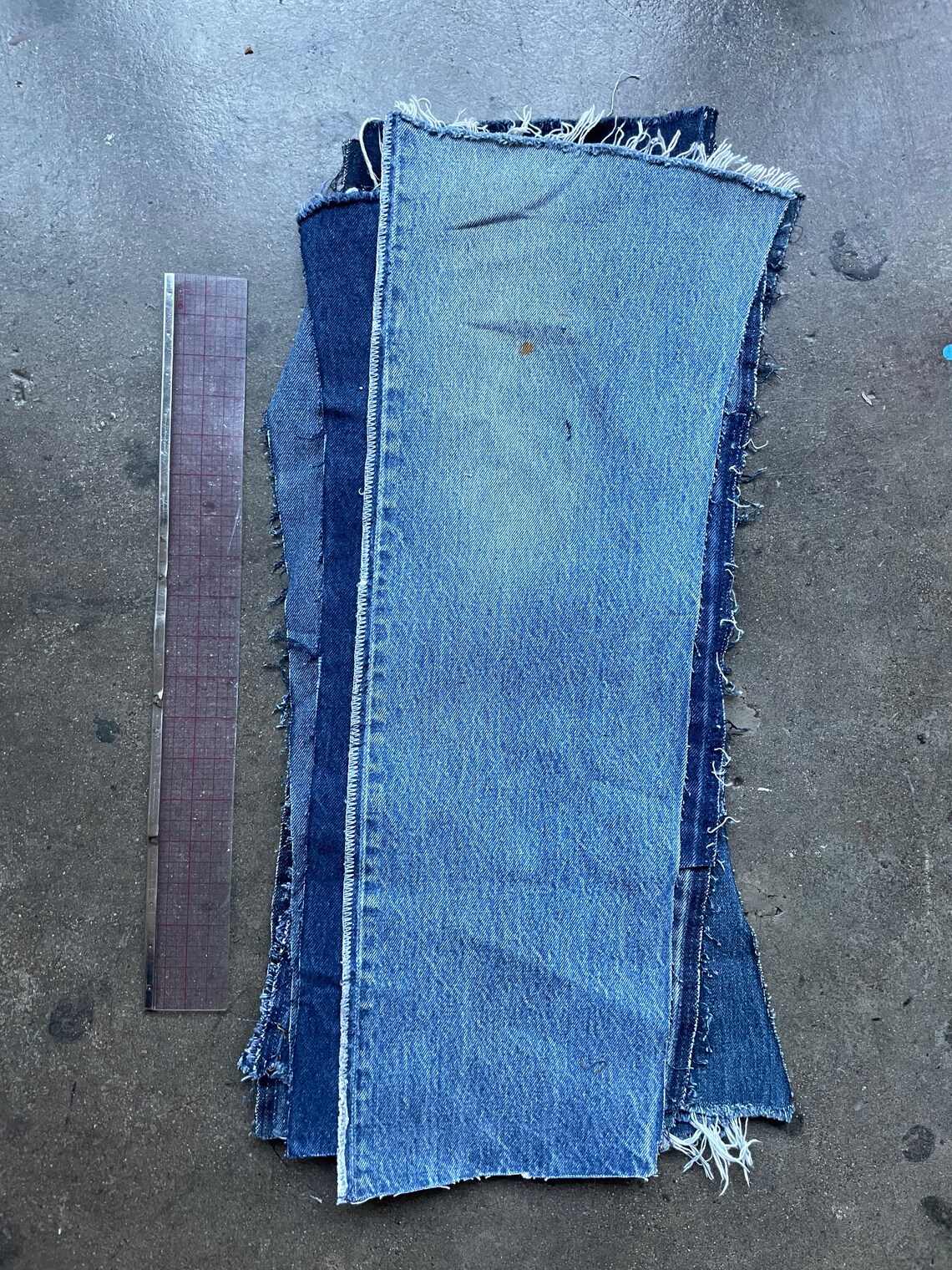 Blue Denim Scrap Fabric Bundle Vintage Denim Scrap Bundle - Etsy