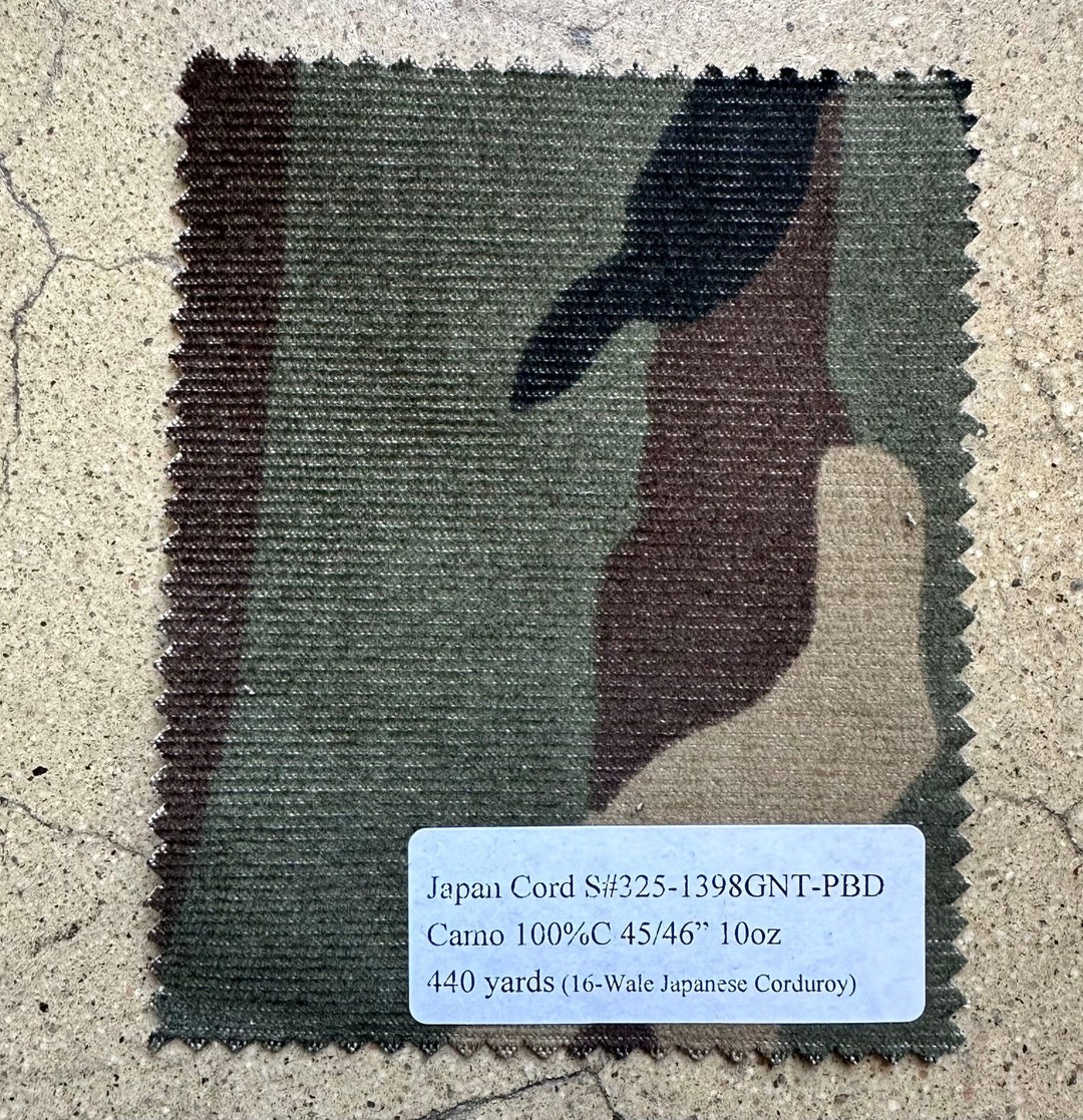 3 Yards Japanese Camo Corduroy Fabric by the Yard 100% Cotton 10 Oz ...