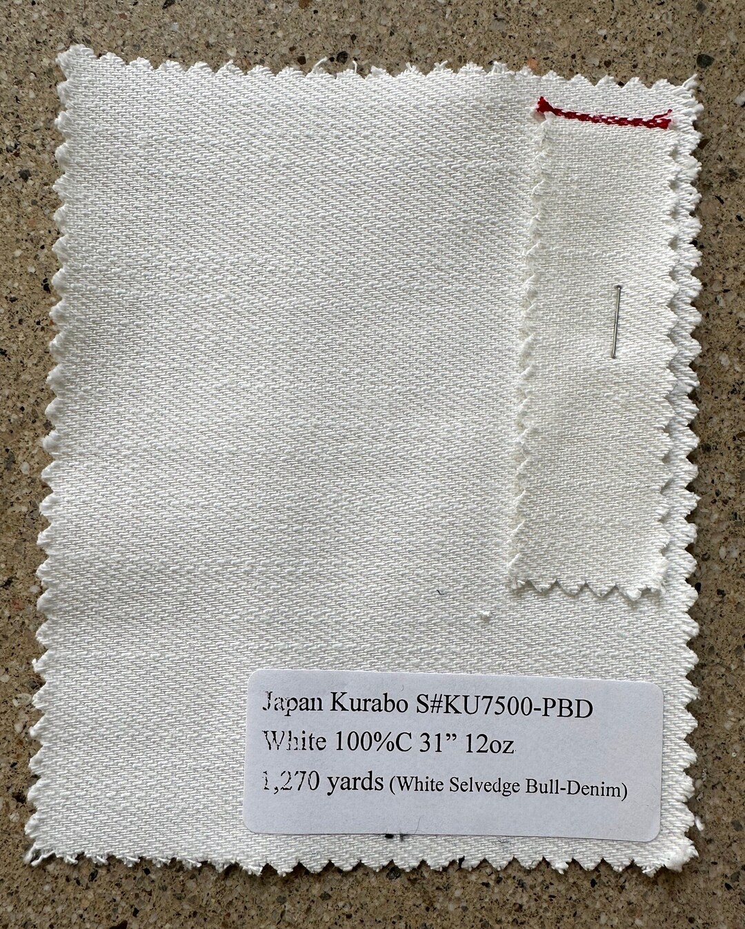 5 Yards Japanese White Selvedge Red Ticker Kurabo 12 Oz 100% Cotton 31 ...
