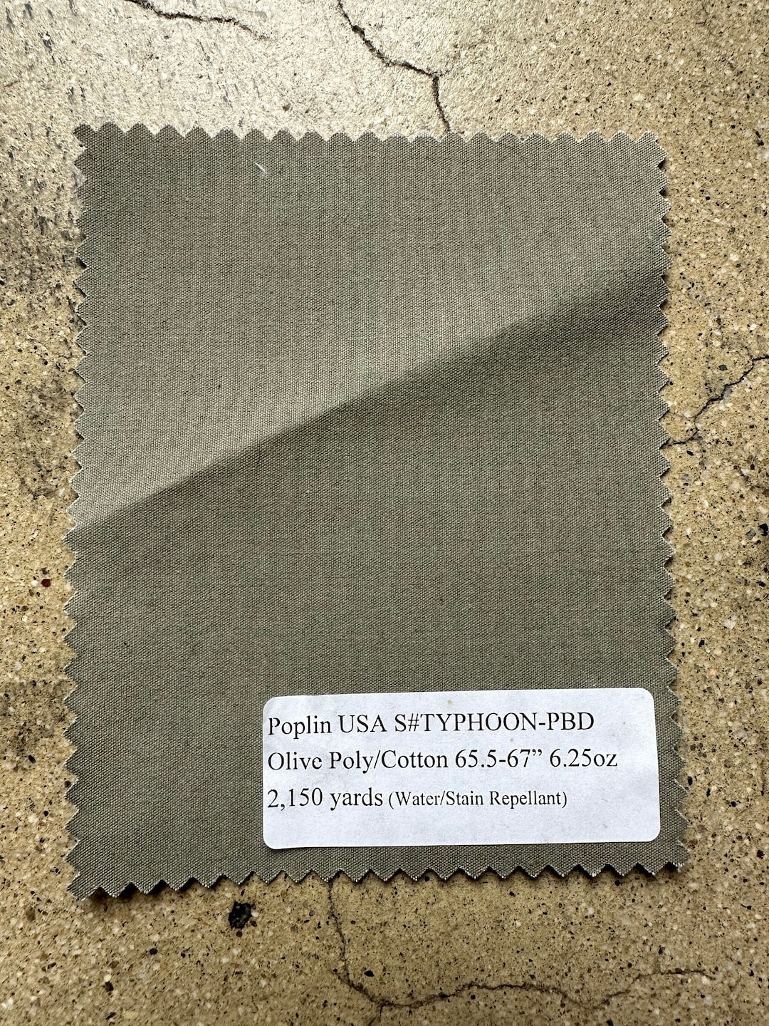 Water Stain Repellant Poplin Fabric USA Olive Poly/cotton 65.5-67" 6 ...
