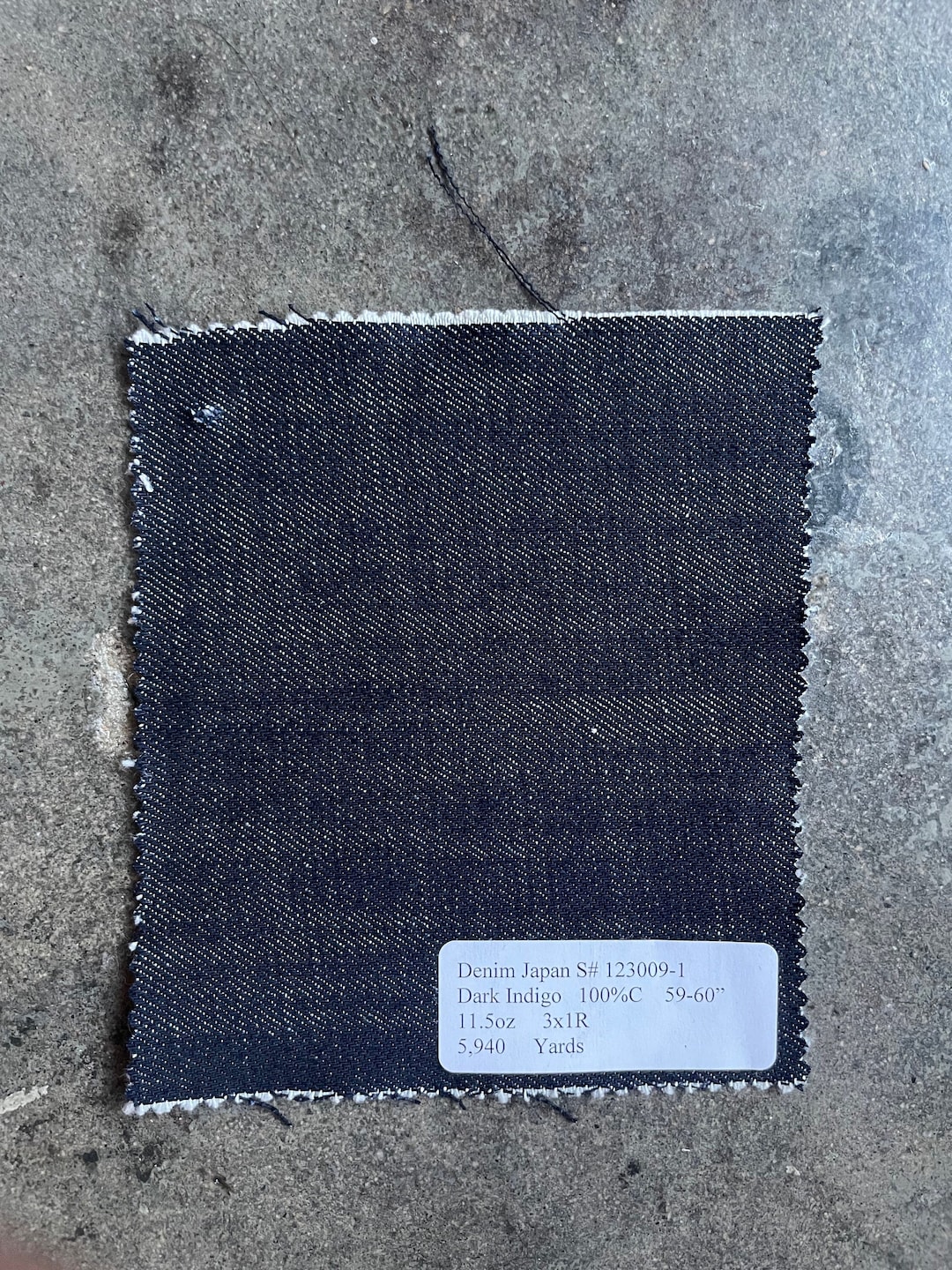 Japanese Slub Denim Fabric Dark Indigo Fabric by the Yard 100% Cotton ...