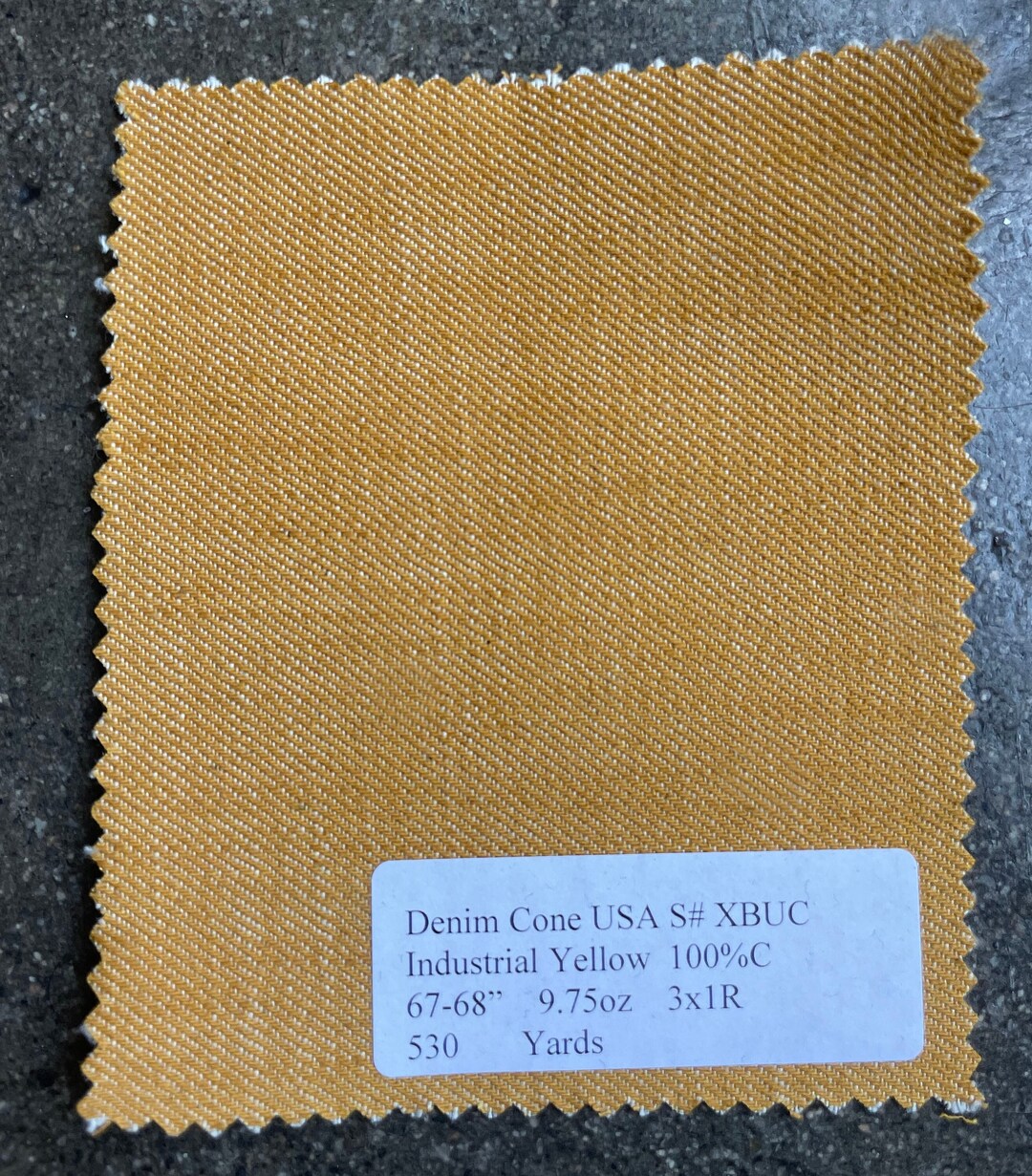 Yellow Denim Fabric by Cone USA Made Fabric by the Yard 100% Cotton 9. ...