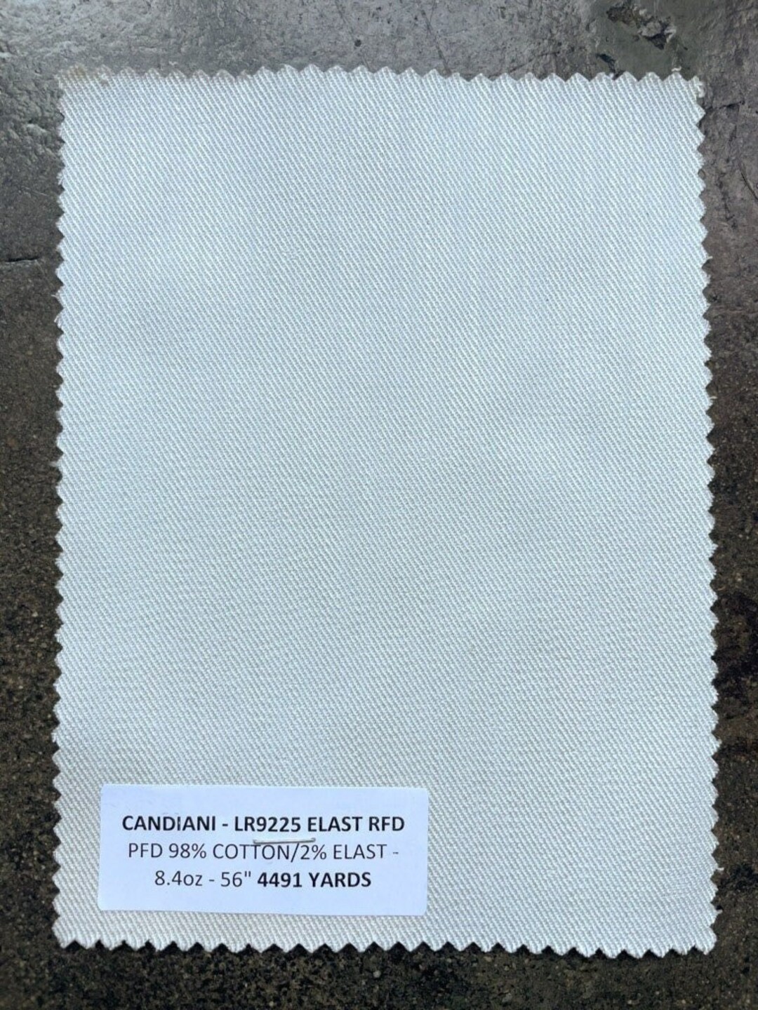 3 Yards Candiani Italian White Denim PFD Fabric 98 Cotton 2 Elastane 8 ...