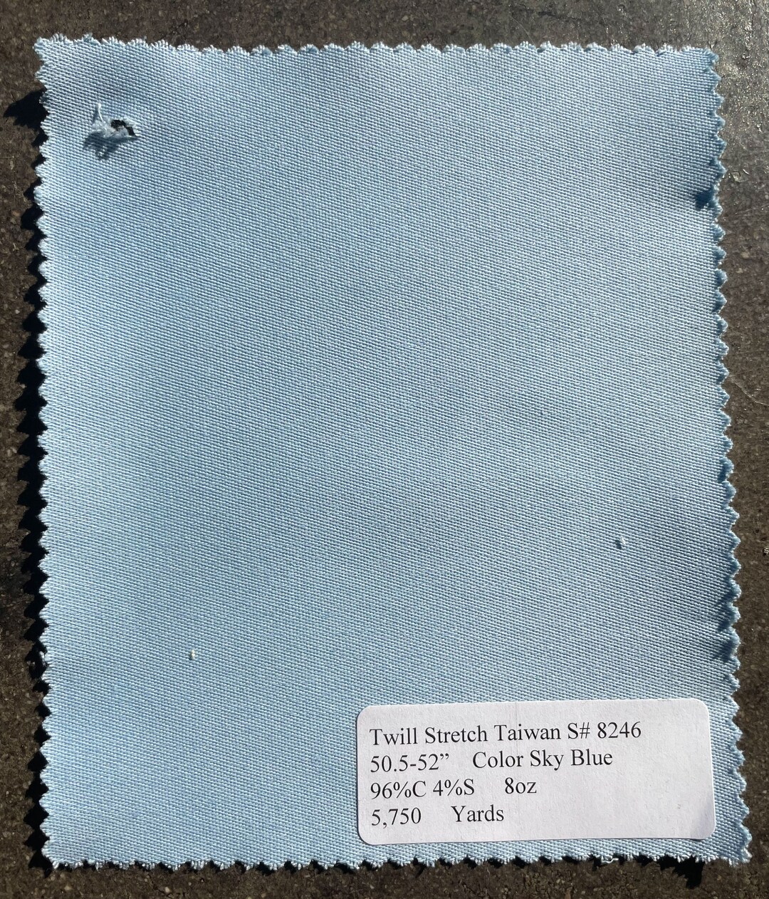Light Blue Twill Stretch Twill Fabric by the Yard 8 Oz 96% Cotton 4 ...