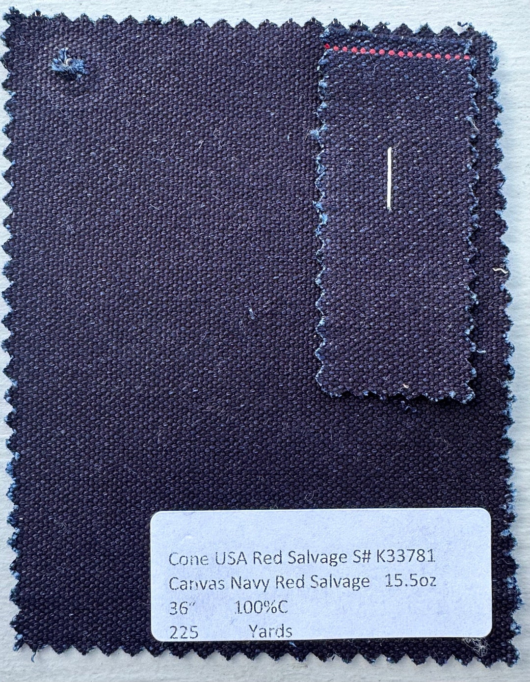 Navy Salvage Canvas Cone USA Red Selvedge Fabric 3 Yards 100% Cotton ...