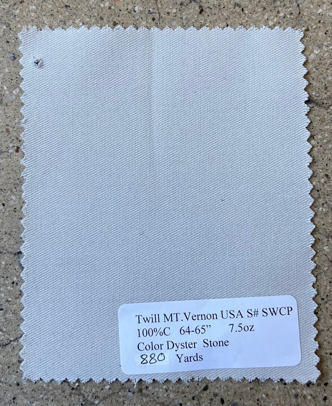 Twill MT. Vernon USA S SWCP 100%C 64-65 7.50z Color Dyster Stone - Etsy