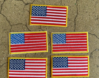 American Flag Embroidered Iron on Patch - Etsy