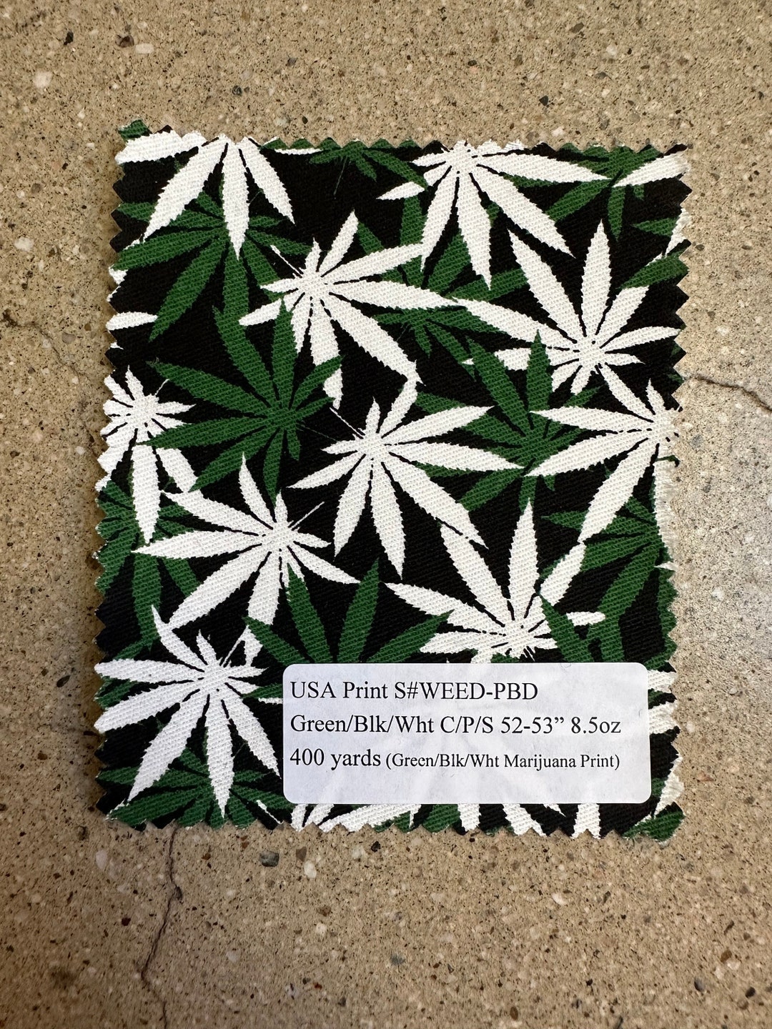 American Marijuana Print Fabric by the Yard Poly Cotton Spandex Good ...