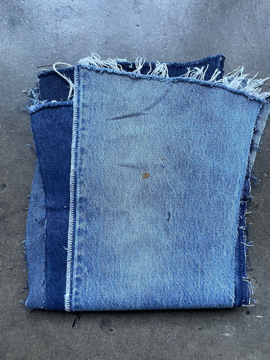 Blue Denim Scrap Fabric Bundle Vintage Denim Scrap Bundle - Etsy