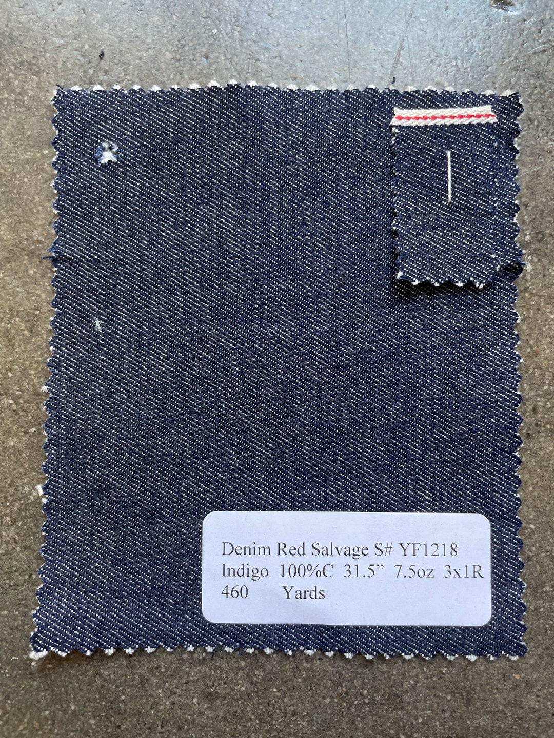 7.5 Oz Red Selvedge Indigo Salvage Denim Fabric by the Yard 100% Cotton ...