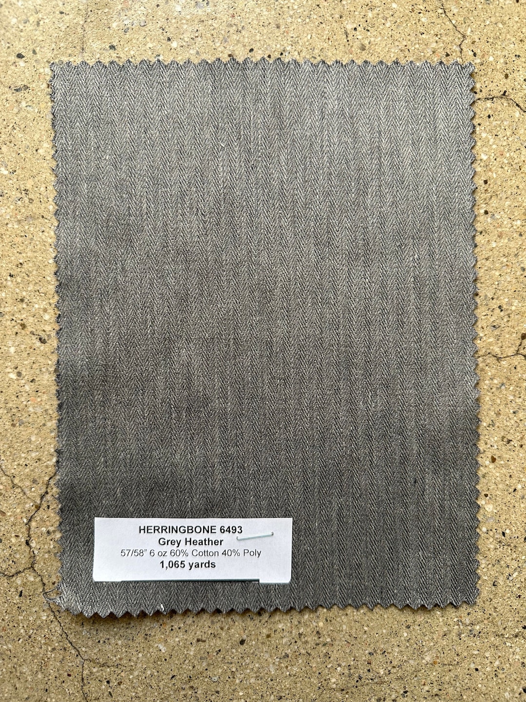 3 Yards Heather Grey Herringbone Fabric 7 Oz 72% Cotton 27 Poly 1 ...