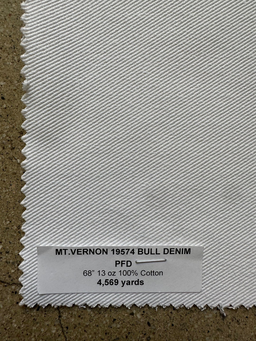 White American Bull Denim USA PFD Fabric 3 YARDS 13 Oz 100% Cotton 68 ...